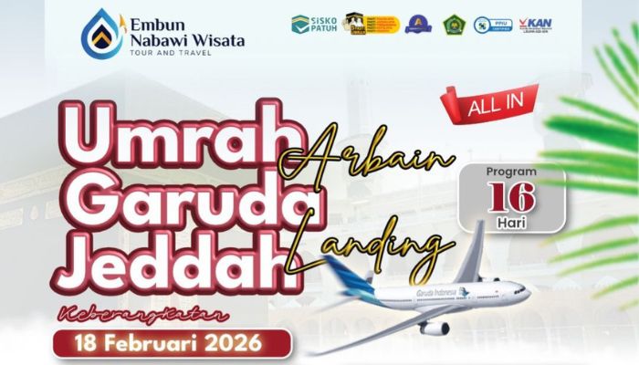 Paket Umrah Garuda Jeddah Arbain Landing 2026 - PT. EMBUN NABAWI WISATA